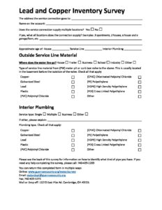 Lead and Copper Inventory Survey – Guernsey County
